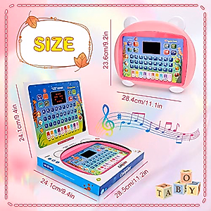 1 2 3 Year Old Girl Gifts, Alphabet abc Learning for Toddlers Toys Age 1-2-4 Learning Toys for 2-3-4 Year Olds Toddler Girl Toys for 1-3 Years Old Kids Laptop Birthday Gifts for Girls Tablet for Kids