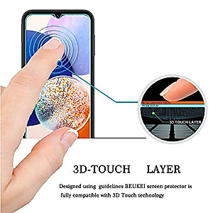 beukei (3 Pack) Compatible for Samsung Galaxy A14 5G / Galaxy A14 Screen Protector Tempered Glass, Touch Sensitive,Case Friendly, 9H Hardness