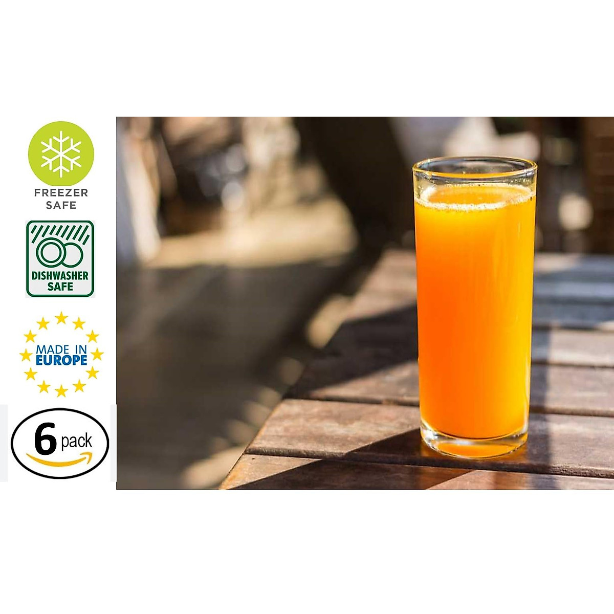 BOHEM'S Small Juice Glasses, Mini Clear Glass Cups Tumblers, Drinking Glassware for Orange Juice, Water, Milk, Coffee, Perfect for Tasting and Small Portions, Set of 6 (5 oz)