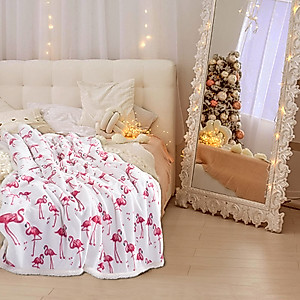 RHF Flamingo Gifts for Women Fuzzy Blanket, Plush Blanket,Fluffy Blanket,Bed Throw Blanket Gifts for Girls Cozy Gifts for Men, Women Blanket,Bedroom Decor (Throw),Pink