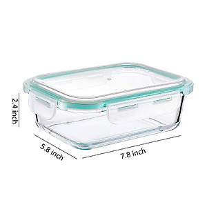 WHOLE HOUSEWARES | Glass Food Storage Containers Meal Prep Pack of 3 in Different Sizes | Food Storage Containers Glass With Lids Airtight | For Meal Prep and Fruit