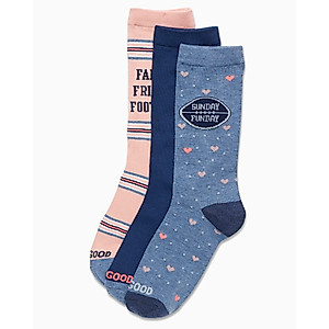 Life is Good Women's Socks - Novelty Crew Cut Socks (3 Pack), Size Shoe Size: 4-10, Navy