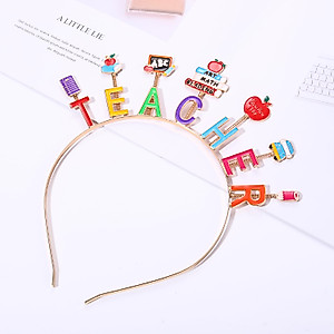CEALXHENY Teacher Headbands for Women, Colorful Fri-Yay Headbands Cute Book Pencil Hairbands Back to School Hair Accessory Teacher Appreciation Gifts (Teacher)
