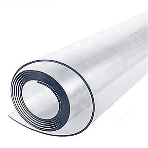 Clear PVC Desk Chair Mat 1.5mm Clear Rectangle PVC Chair Mat Protector for Hard Floor Carpet Protection, Non-Slip Floor Rug Pad, Clear Plastic PVC Runner Rug for Kitchen Dining Room,120/140/160cm wide