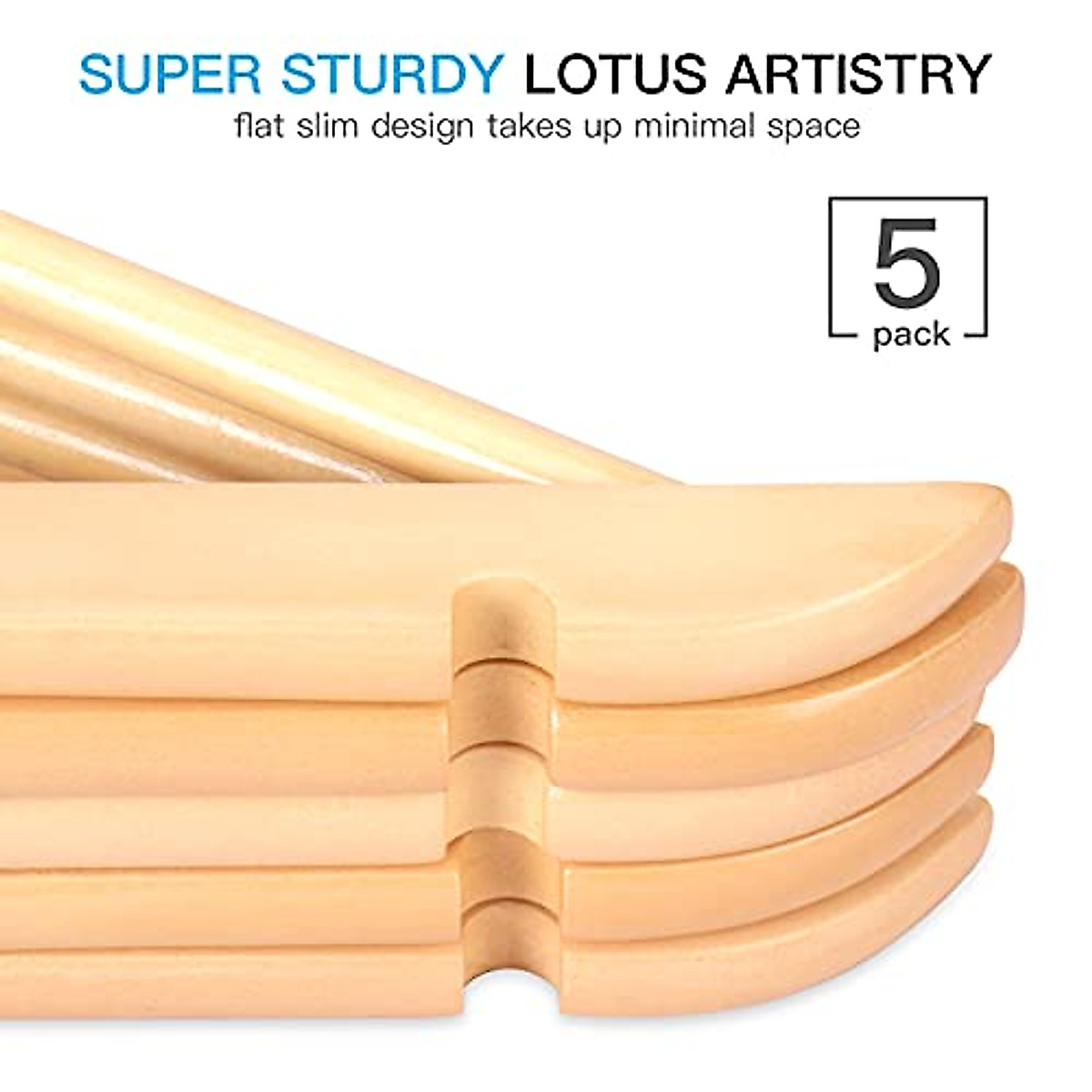 Wooden Coat Hangers, 5 Pieces of Personalized Engraved High-End Wooden Suit Hangers with Non-Slip Trouser Bars, 360° Rotating Hooks and Precise Cut Notches for Jackets, Pants, Dress Hangers (1)