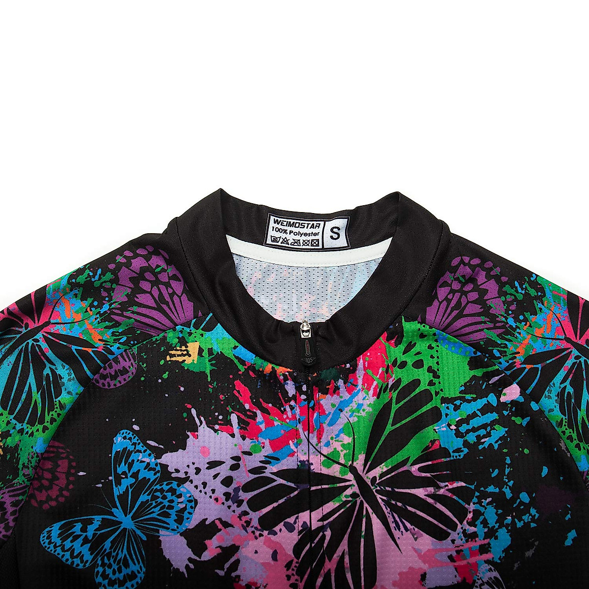 Weimostar Women's Cycling Jersey Short Sleeve Road Bike Biking Shirt Tops Bicycle Clothes with Pockets Black Size M