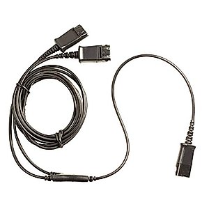 Call Center Headset QD Cable Y Splitter Adapter Trainer Cable for Training Center Compatible with Plantronics QD headsets Splitter Cable Connector