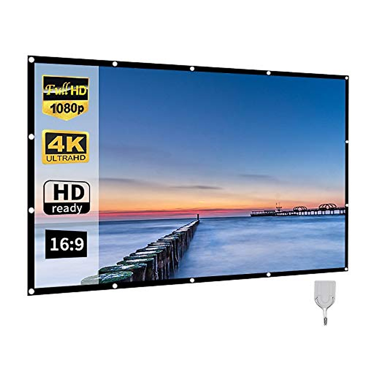 STACEY Portable Projector Screen Theater Outdoor HD White Foldable Anti- (60Inch)