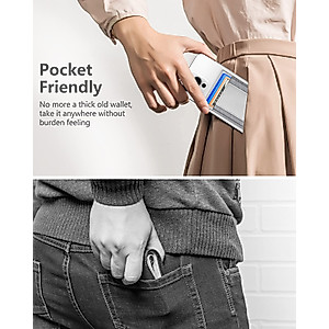 2-in-1 Magsafe Wallet, Up-grade with iPhone Wallet and Adjustable Stand, Open ID Window, Magnetic Wallet for iPhone 15/14 Pro Max/14 Pro/14/14 Plus/13/12 Series, 9 Cards Holder, Vegan Leather, Gray