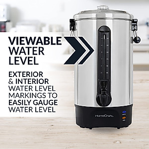 Homecraft 100-Cup Coffee Urn and Hot Beverage Dispenser with Dripless Faucet, Quick-Brewing, Stainless Steel