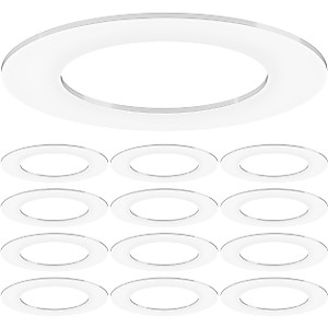 Sunco 12 Pack Goof Rings for 4 Inch Recessed Lights White Can Light Goof Trim Ring, Outer Diameter 6.7-inch, Inner Diameter 4.25-inch, Durable Plastic Design, Matte Finish, Flush Mount