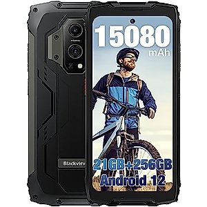 Blackview Rugged Smartphone Unlocked(2023), BV9300 21GB+256GB/1TB,15080mAh Battery/33W,100 Lumen Flashlight,6.7" FHD+ 120Hz,50MP+32MP, Android 12 Rugged Cell Phone,Rugged Phone Fingerprint/FACE ID