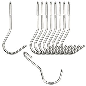 ITROLLE 10PCS Heavy Duty S Hooks Pot Hooks Pan Rack Holder Hooks, 90 Degree Twist Angled Hooks, Pot Rack Hooks, Angled pot S hook for Hanging Kitchen Utensils Pots Pans Clothes Bags Towels Plants