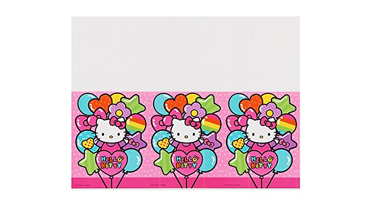 Hello Kitty Rainbow Table Cover - Vibrant & Durable Party Decor