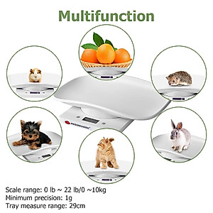 Digital Pet Scale | Newborn Pet Weighing | Inclue 15 Color Newborn Puppy Collars | 6 Record Keeping Charts | Fast Digital Pet Thermometer (PET-S01)