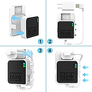 Outlet Wall Mount for Blink Sync Module 2, Mount Bracket Holder for Bink Ourdoor Indoor Camera Security with No Messy Wires Easy to Move (White)