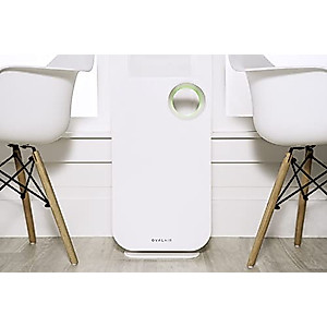 OVAL AIR AIR1000A 3-Stage H13 True HEPA 5-in-1 Air Purifier For Allergens,Dust,Pets,Allergies,Odor,Smoke,Pollen, Rooms up to 600 sq. ft., White, 13.8" X 7.5" X 25"