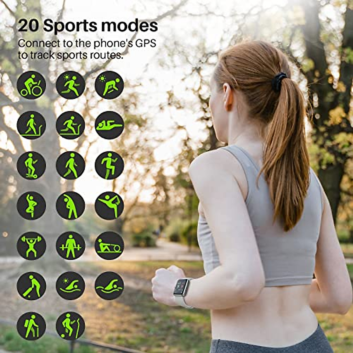 TOZO S2 40mm Mini Smart Watch Alexa Built-in Fitness Tracker with Heart Rate, Blood Oxygen and Sleep Monitor 5ATM Waterproof HD Touchscreen for Men Women Compatible with iPhone&Android Space Gray