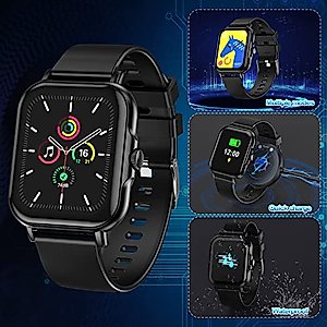 Baometi 1.81'' with Smart Watch(Answer/Make Calls)，Full Touch Smartwatch for Women Men， Android Smart Watch for iPhone Compatible，Multiple Sports Mode Activity