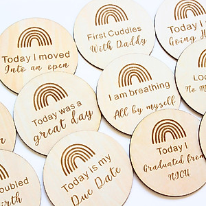 NICU Milestone Cards | NICU Mom Gifts | Nicu Baby Essentials | NICU Milestone Cards boy | Beautifully Handcrafted Natural Wood | NICU Baby Milestone Signs | Gender Neutral