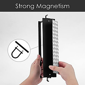 Linkidea 2 Pack Magnetic Hanger Storage Rack for Washing Machine, Wall Mounted Hanger Organizer, Closet Laundry Room Clothes Hanger (Black)