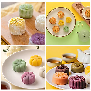 Fruit mid-autumn moon cake press mold, hand-pressed mooncake dessert DIY with 1 stamp flower, moon cake puff pastry press mold DIY (1 Strawberry Stamp-1)