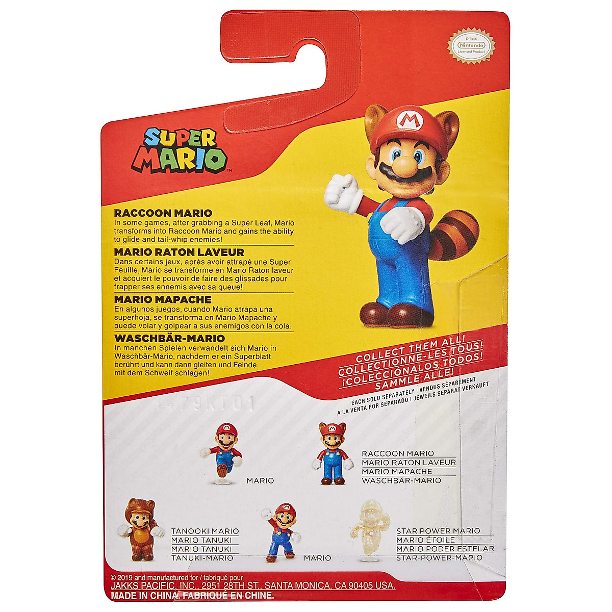 Super Mario Racoon Mario 2.5" Collectible Toy Action Figure