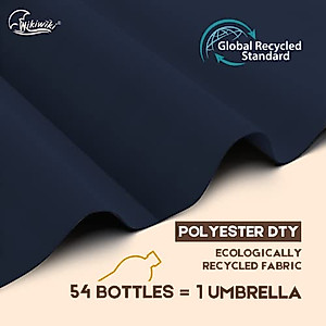 wikiwiki 10 FT Double Top Cantilever Patio Umbrellas Outdoor Offset Umbrella w/ 36 Month Fade Resistance Recycled Fabric, 6-Level 360°Rotation Aluminum Pole for Deck Pool Garden, Navy Blue