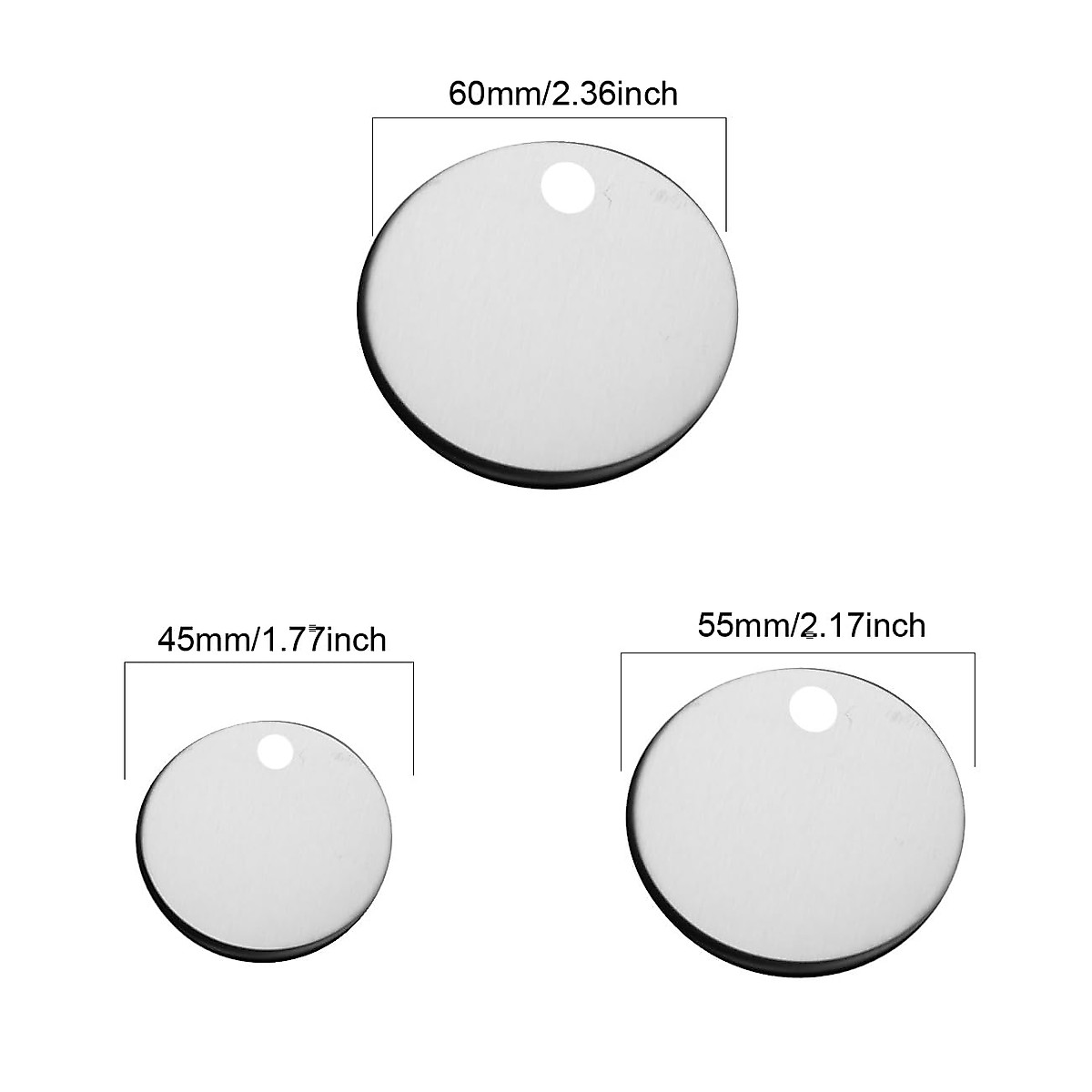 RecDec 6 Pack Stainless Steel Cover Top Dust Cap for Toilet Seat Bolts and Screws Quick Release Top Hinge Fixings Bidet Replacement Parts 45mm 55mm 60mm 3 Sizes