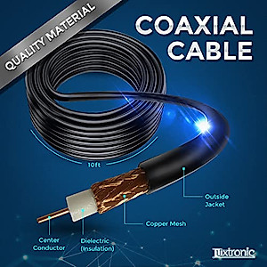 Digital HDTV Antenna - Includes Magnetic Base and Coaxial Cable - 50 Mile Range - Indoor or Outdoor