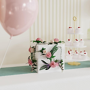 LATTYSY Card Box Holder, Elegant White Card Box for Weddings, Baby Shower, Birthday and Graduation Party Decorations