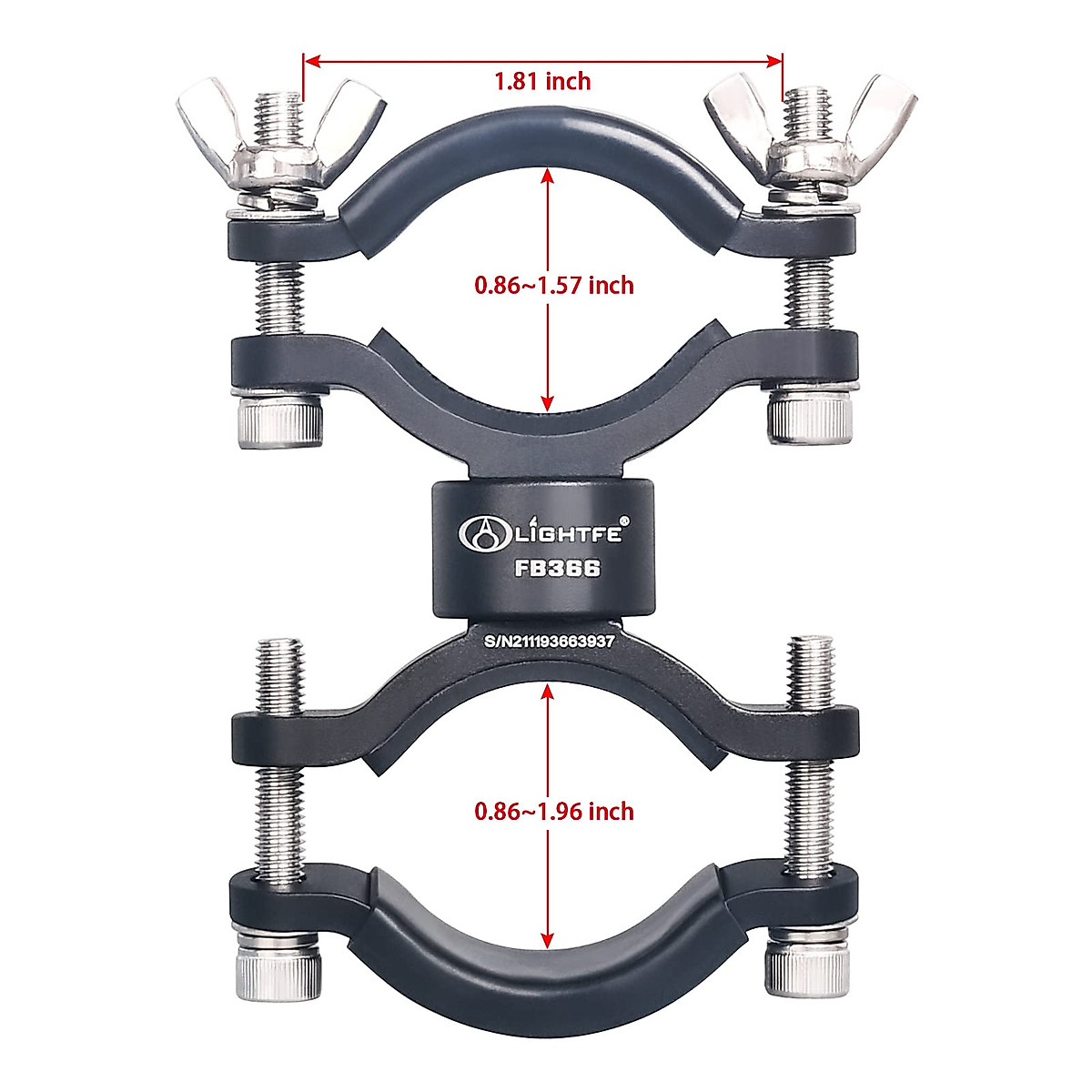 LIGHTFE Aluminum Bike Flashlight Mount for Large Size Bike Lights,U Lock Mount for Bike Lock Holder, 360° Rotation Adjustable Bicycle Flashlight Mount Flashlight…