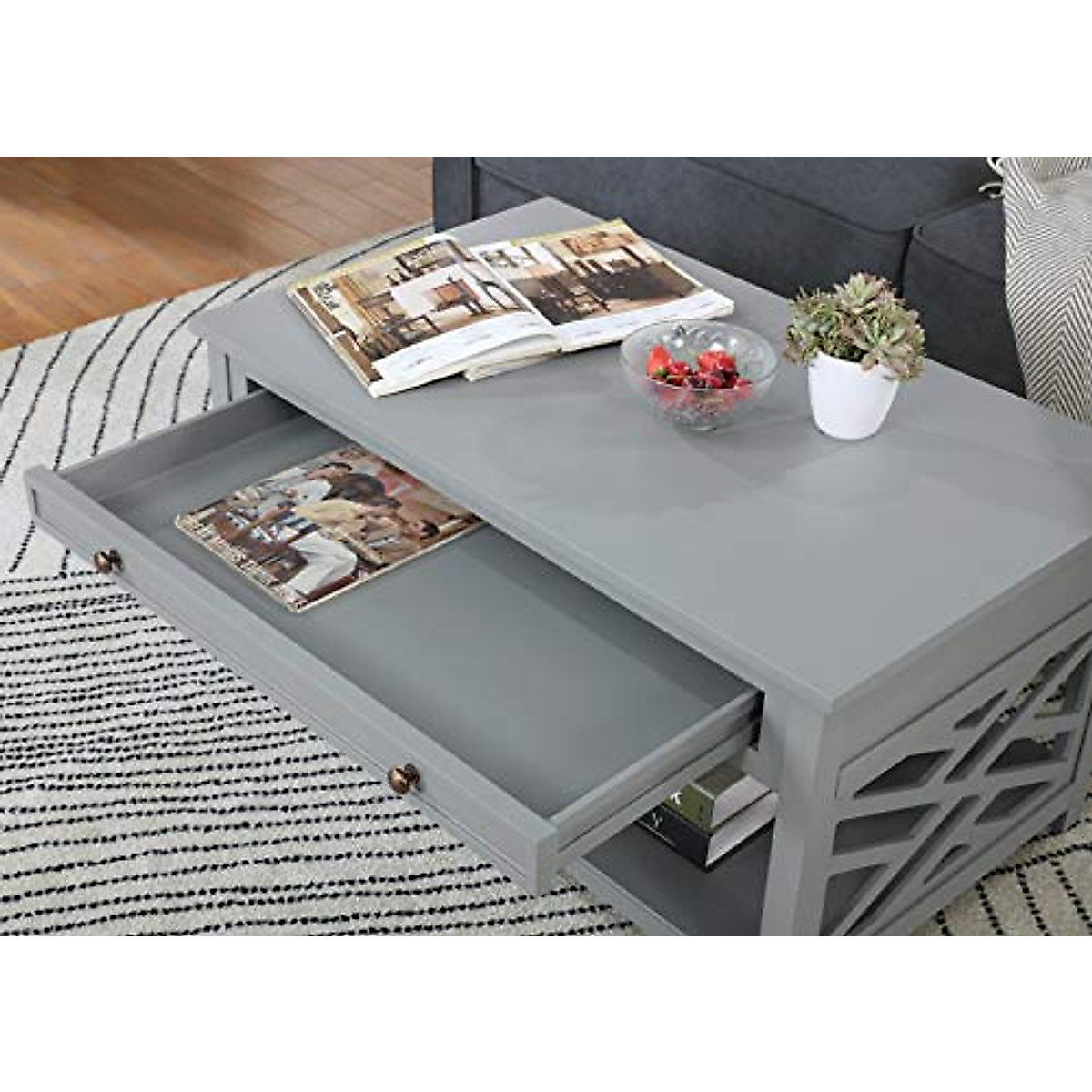 Alaterre Furniture Coventry 36" W Wood Coffee Table, Gray