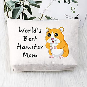 BDPWSS Hamster Makeup Bag World's Best Hamster Mom Hamster Lover Gift Hamster Mom Gift (hamster mom best)