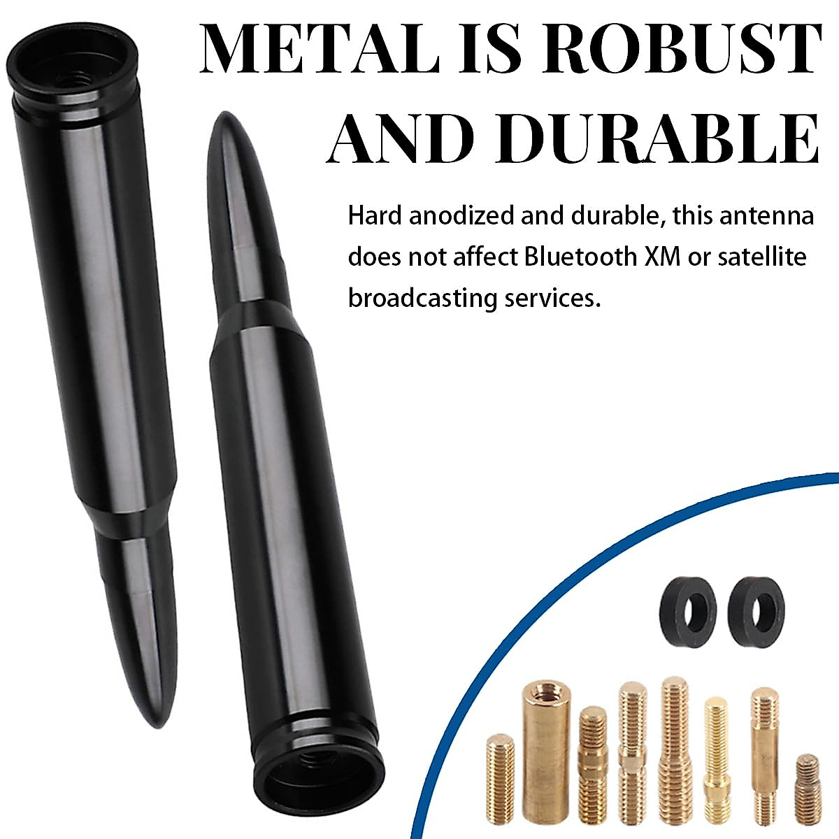 zipelo Short Antenna, 5.5 Inch Car Antenna Heavy Duty Replacement, Universal Car Accessories Exterior, Auto Radio AM/FM Reception Retractable Antenna Compatible with Most Trucks, Pickup, SUV