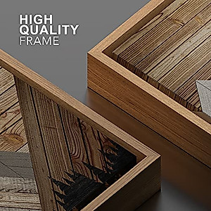 SIGNWIN Framed Canvas Print Wall Art Western Decor Sun Shines Over Snowy Mountain Forest Nature Wilderness Wood Panels Modern Art Rustic Landscape for Living Room, Bedroom, Office - 24"x36" Natural