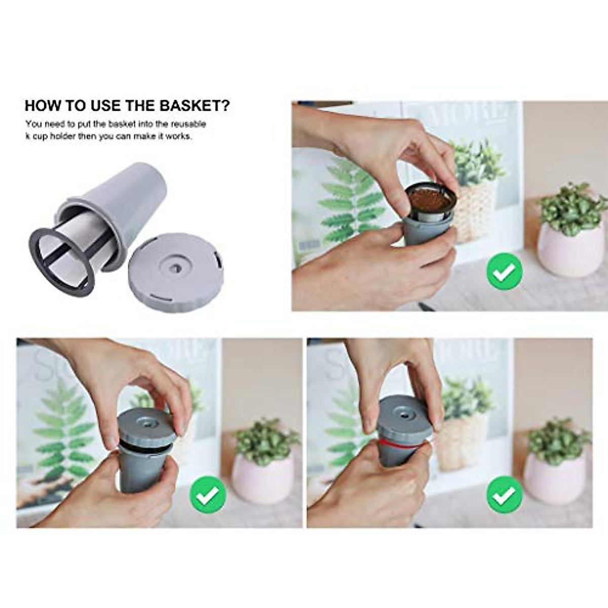 BRBHOM Pack of 3 Reusable Capsules Pods Coffee Filters Replacement Compatiable for 1.0 Brewers Universal Fit B30 B40 B50 B60 B70 Series