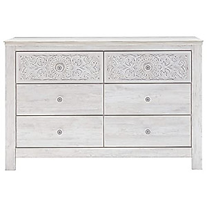 Signature Design by Ashley Paxberry Boho 6 Drawer Dresser, Whitewash