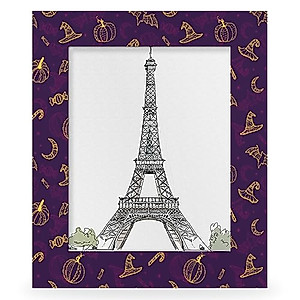 POFATO Halloween Bat Pumpkins 8x10 Picture Frame Wood Photo Frame for Tabletop Display Wall Mount Picture Frame Display 8 x 10 Inch Photo Wall Decor Home Gift Frames