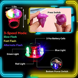 Maegawa 25 Pc Light Up Rings Party Favors for Kids 4-8, Treasure Chest, Prize Box Toys For Classroom, Carnival Prizes, Pinata Filler Goodie Bag Stuffers, Birthday Gifts for Boys Girls Age 8-12