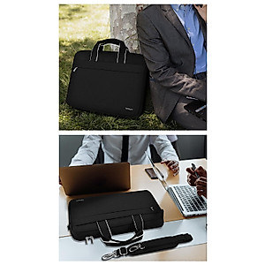 Ferkurn Laptop Bag Case Women Men Computer Bag for HP Envy Pavilion Omen/LG Gram/MSI/Dell Inspiron XPS/Lenovo Thinkpad/ASUS/Acer, Shoulder Strap Carrying Briefcase Messenger Bag, Black, 15 15.6 Inch