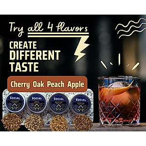 THE SOCIAL Cocktail Smoker Kit - with Torch and Wood Chips for Whiskey, Bourbon, Old Fashioned, Manhattan, infuse your favorite cocktails and wine. Perfect for entertaining and gifting!