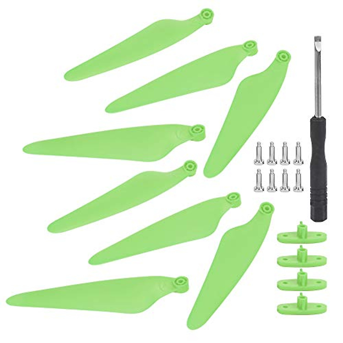 RC Drone Propeller, Flexible 2 Pair Bright Color Practical RC Propeller for Hubsan(Green)