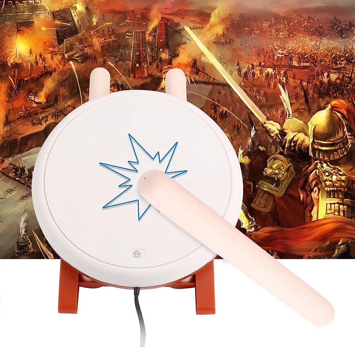 Socobeta Game Taiko Drum Portable Taiko Drum Kit with Drumstick with Stand Compatible with PS4 Game Console