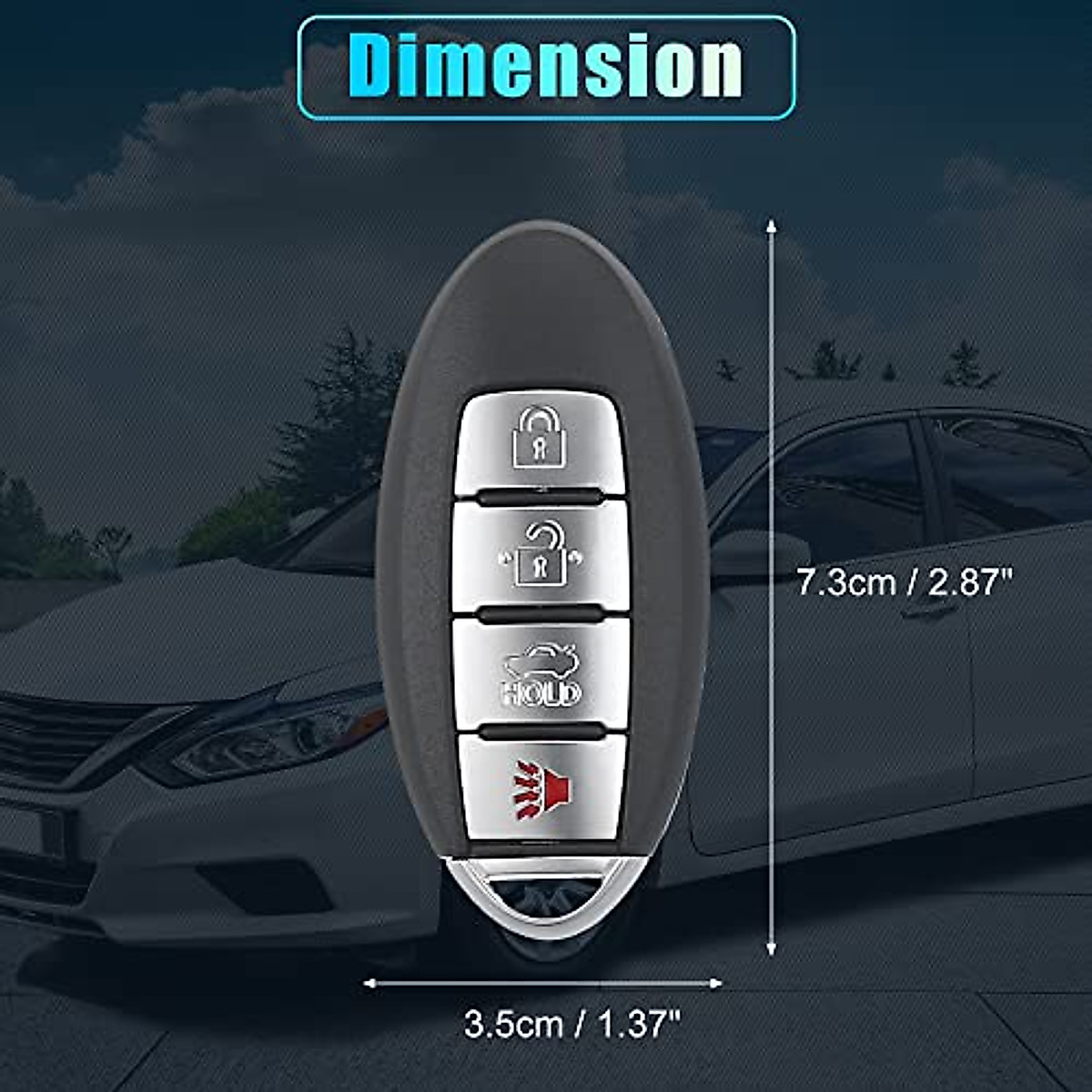 X AUTOHAUX 433MHz KR5S180144014 Replacement Smart Proximity Insert Keyless Entry Remote Key Fob for Nissan Altima Maxima 2016 2017 2018 4 Buttons 4A Chip Car Key