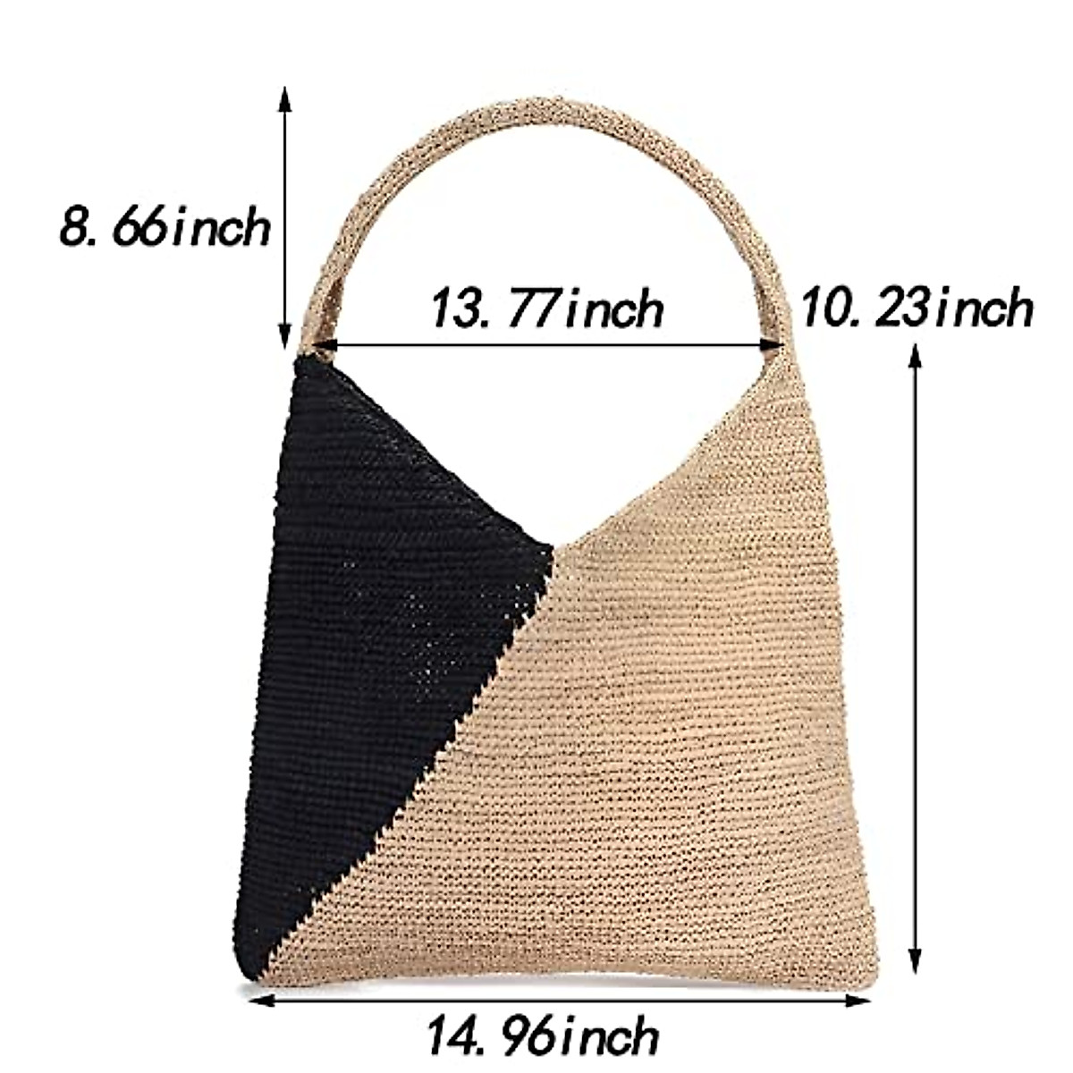 LOE JHCY Straw Bag Large Capacity Raffia Straw Handbags for Women Summer Beach Handmade Weaving Crossbody Bag for Outdoor Vacation