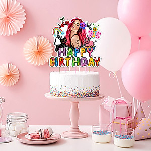 32Pcs Manana Birthday Party Decorations,Party Supply Set for Kids with 1 Happy Birthday Banner Garland , 13 Cupcake Toppers,18 Balloons for Karol G Party Supplies