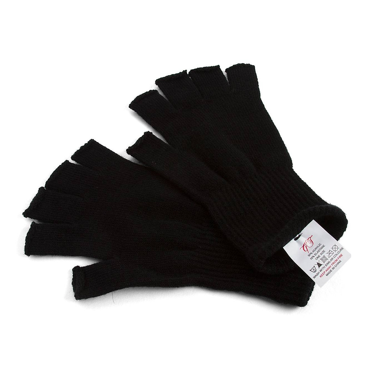 Gravity Threads Unisex Warm Half Finger Stretchy Knit Fingerless Gloves, Kelly Green