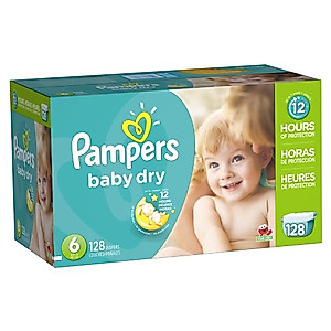Pampers Baby-Dry Disposable Diapers Size 6, 128 Count, ECONOMY PACK PLUS