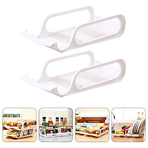 Hemoton 2pcs Soda Can Dispenser Beverage Holder for Fridge Kitchen Countertops Cabinets Plastic Canned Food Pantry Storage Rack Beverage Organizer